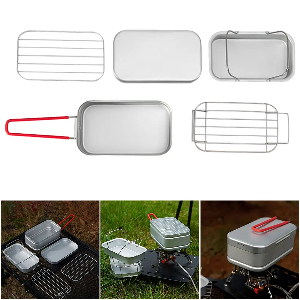 920ml Outdoor Lunch Box with Folding Handle Portable Bento Box Large ...