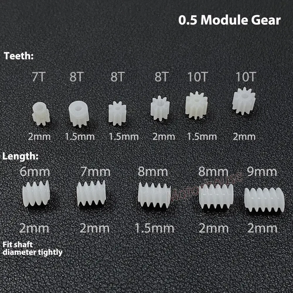 10pcs-lot-0-5M-Plastic-Gear-7-8-10-Teeth-Toy-Car-Transmission-Pinion ...