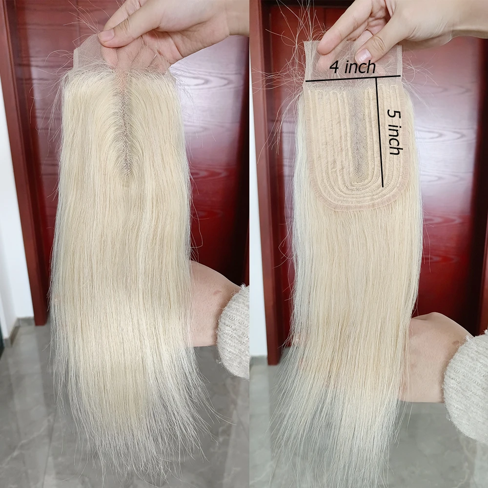 #613 Blonde 4*5*1 T Lace Middle Part Transparent Lace 4*4 Closure 13x4 ...