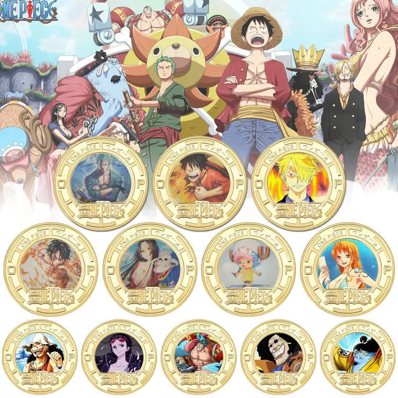 Bandai One Piece Anime Commemorative Gold Coins Luffy Nami Chopper Zoro ...