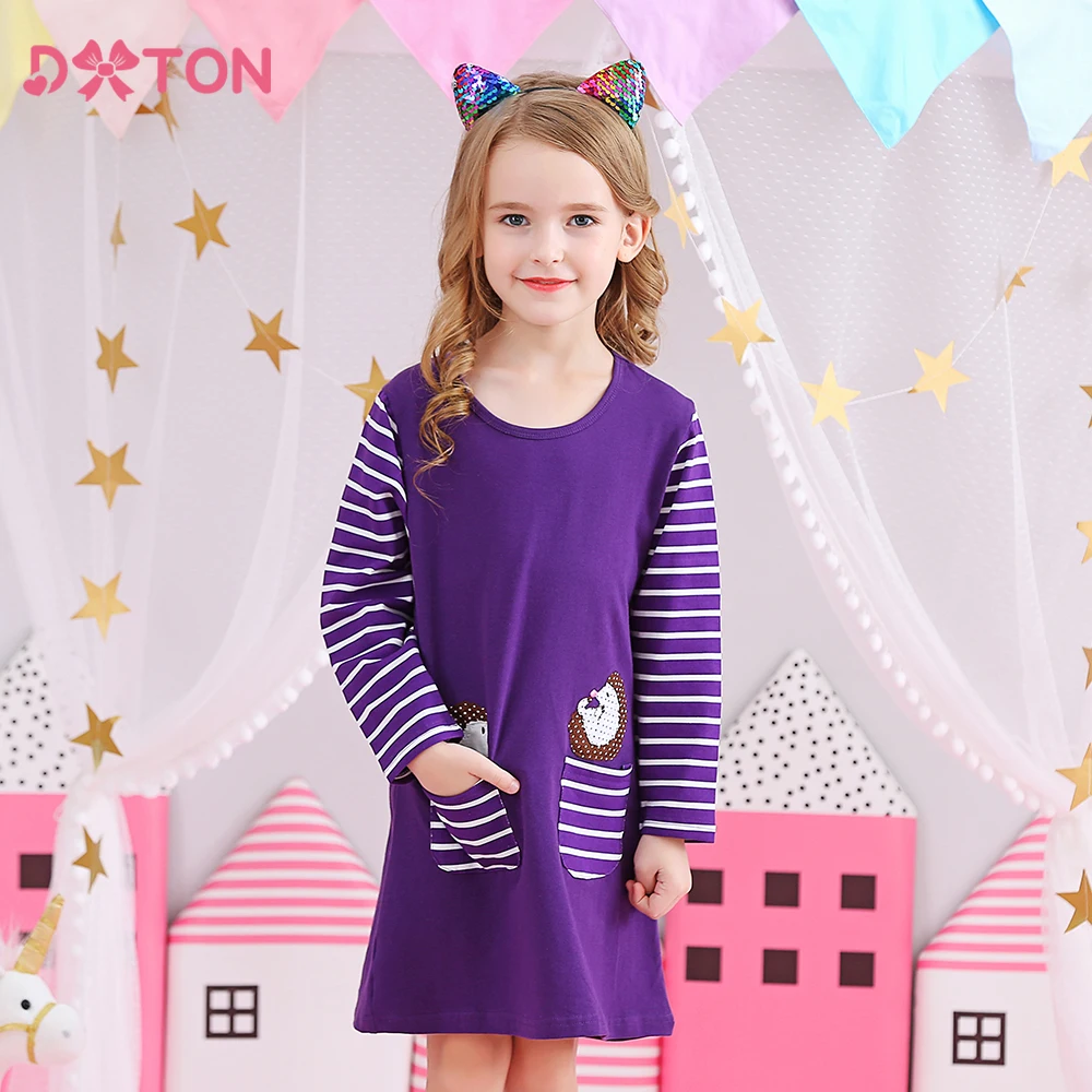 DXTON-Baby-Girls-Dresses-Autumn-Winter-Long-Sleeve-Kids-Dress-Kangaroo ...