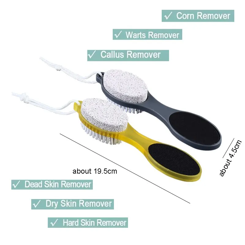 4 Side Use 1PC Foot File Pumice Stone Dead Skin Remover Brush Pedicure ...