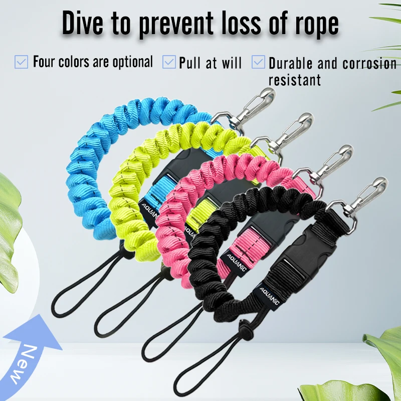 Scuba-Diving-Spring-Clip-Lanyard-Thick-Stainless-Steel-Spring-Coiled ...