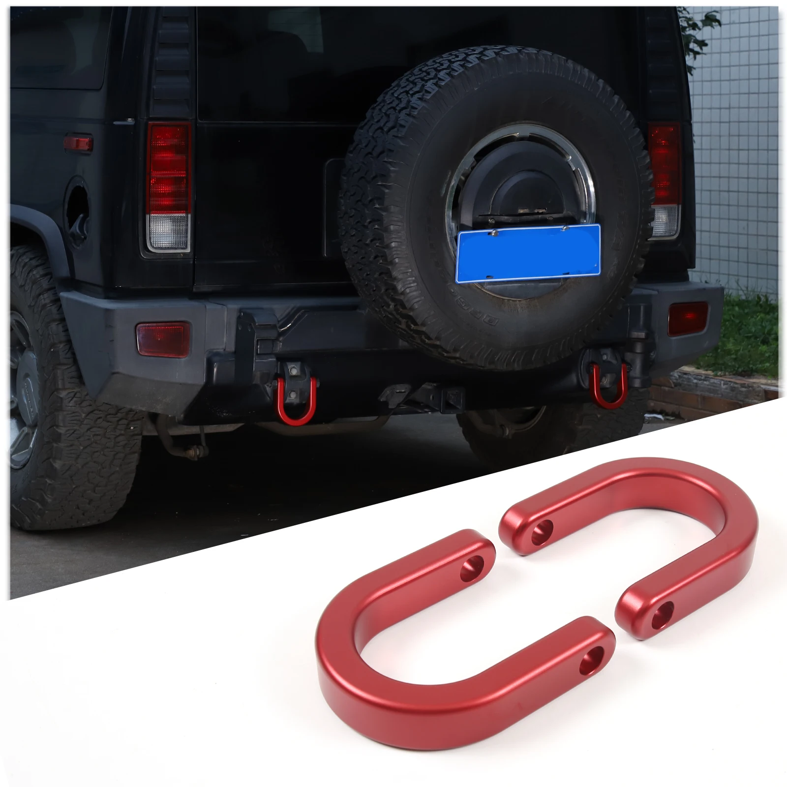 For-Hummer-H2-2003-2009-Aluminum-alloy-Red-Car-Tow-Hook-Bumper-Tow-Hook ...