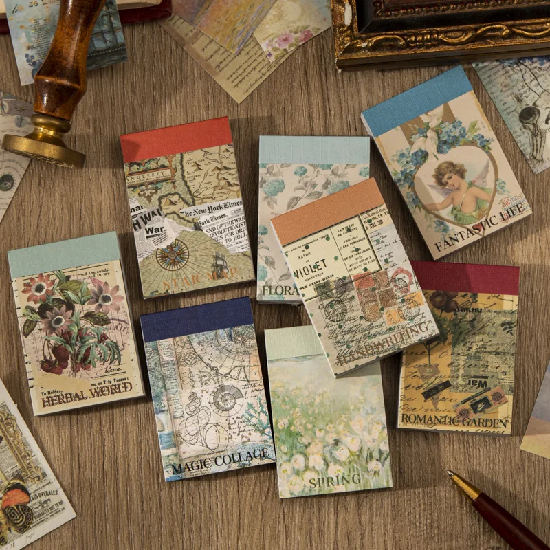 50 pcs Vintage Sticker book Decorative Scrapbooking Diary Album Retro ...