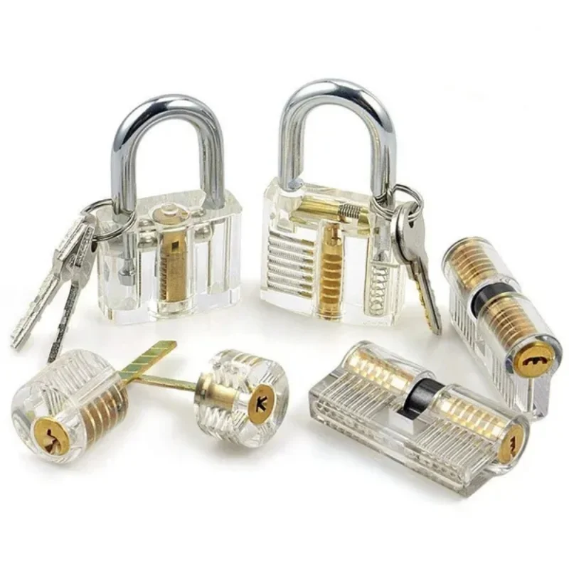 1-3-5-6-Piece-Transparent-Padlock-Training-Tool-Set-for-Lockpicking ...