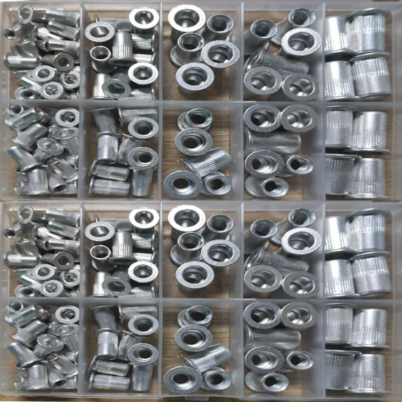 100PCS-Aluminium-Rivet-Nuts-Set-Nutserts-Threaded-Insert-Nutsert-Cap ...