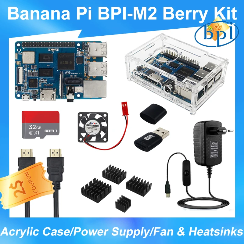 Banana Pi BPI-M2 Berry Board Quad Core Cortex A7 Allwinner A40i CPU 1G DDR MIPI DSI Single Board ...