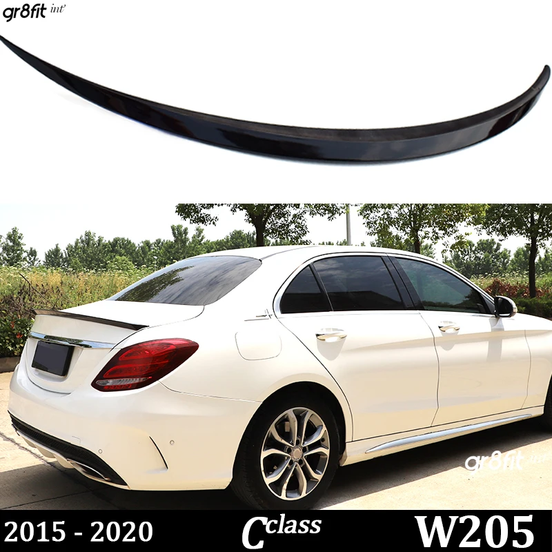 High-Gloss-Black-ABS-Rear-Trunk-Spoiler-Boot-Wing-for-Mercedes-C-Class ...