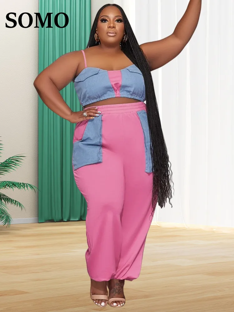 Somo Plus Size Two Piece Outfits Women Pants Sets New In Summer