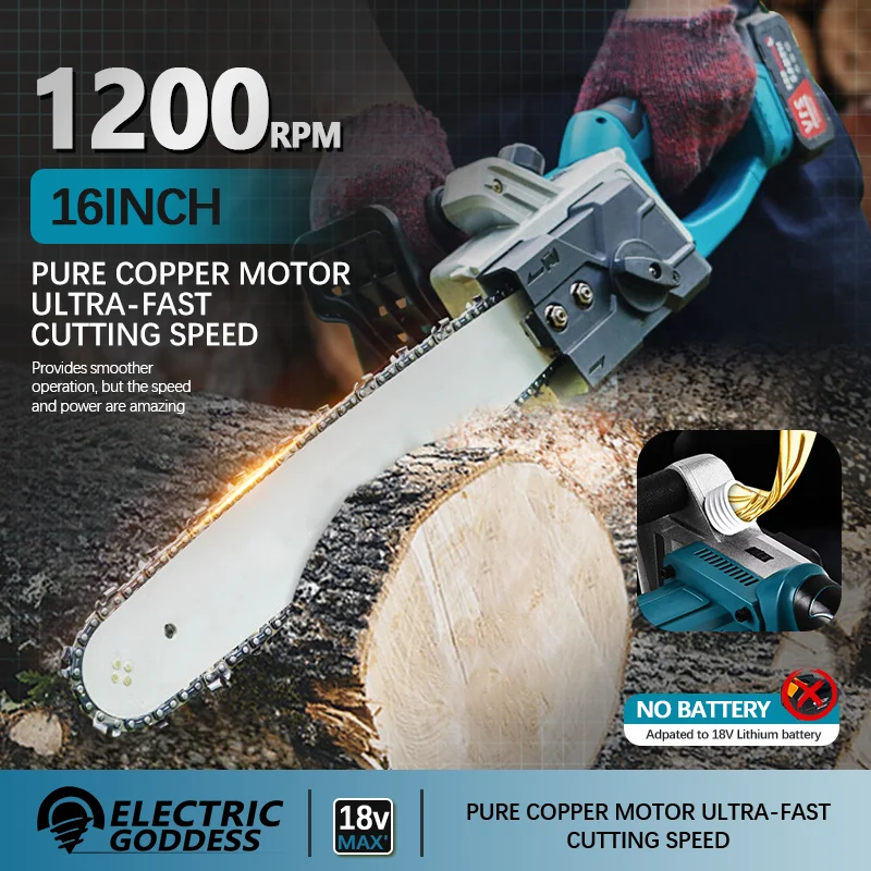 Electric-Goddess16-Inch-Wireless-Chainsaw-High-Power-Household-Electric ...