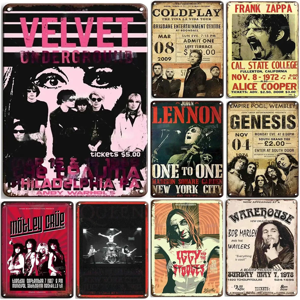 Metal-Tin-Signs-Plaque-Music-Bands-Play-Wall-Decoration-Vintage-Iron ...