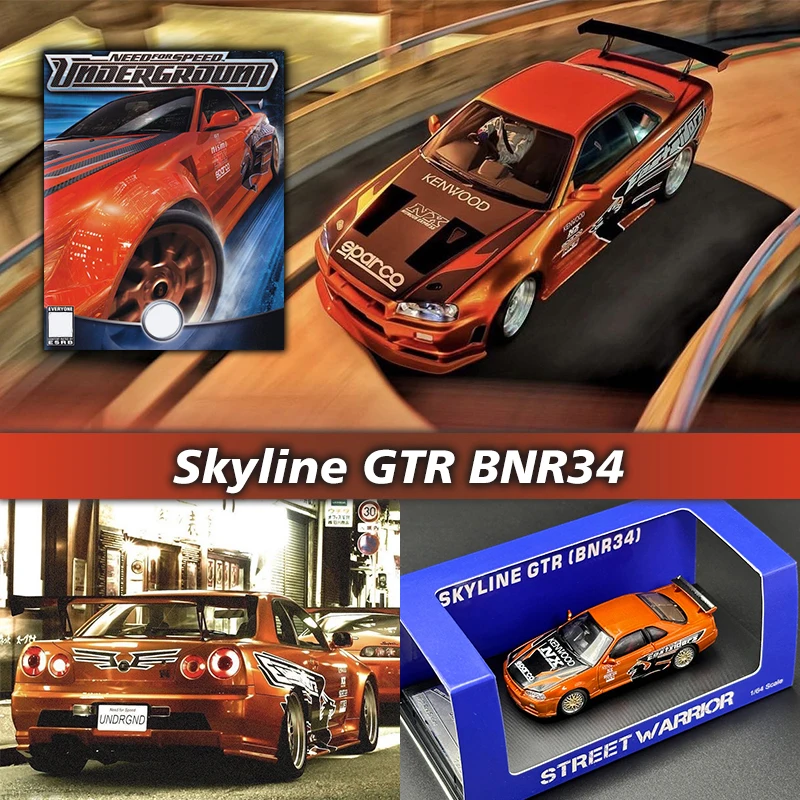 SW-In-Stock-1-64-NFS-7-Underground-GTR-BN-R34-Diecast-Diorama-Car-Model ...
