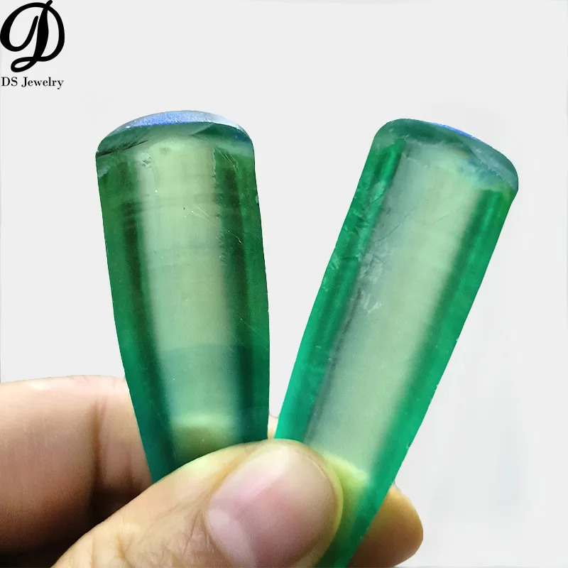 100grams Paraiba Green Corundum Rough Stone Synthetic Sapphire Raw ...