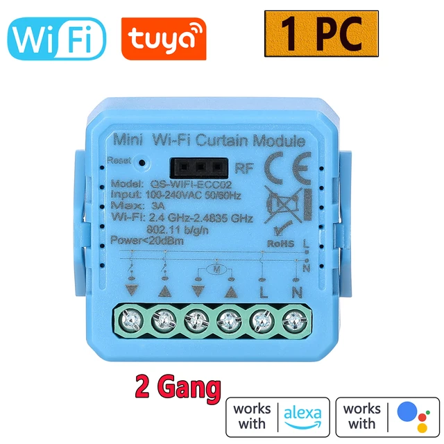 QS-Zigbee/Wifi-CP03 Tuya ZigBee/WiFi Curtain Switch Module for Roller ...