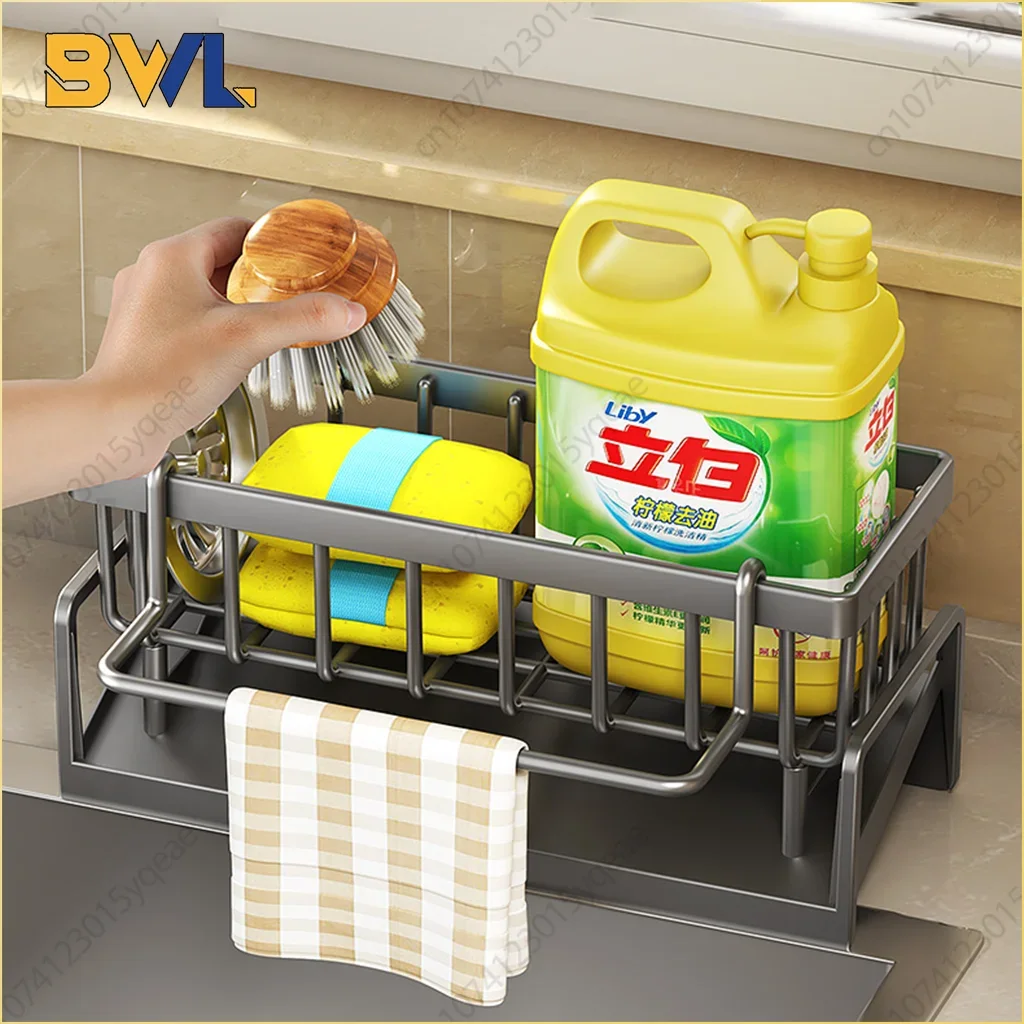 Kitchen-Shelf-Rag-Storage-Drainage-Shelf-No-Punch-Storage-Rack-Home ...