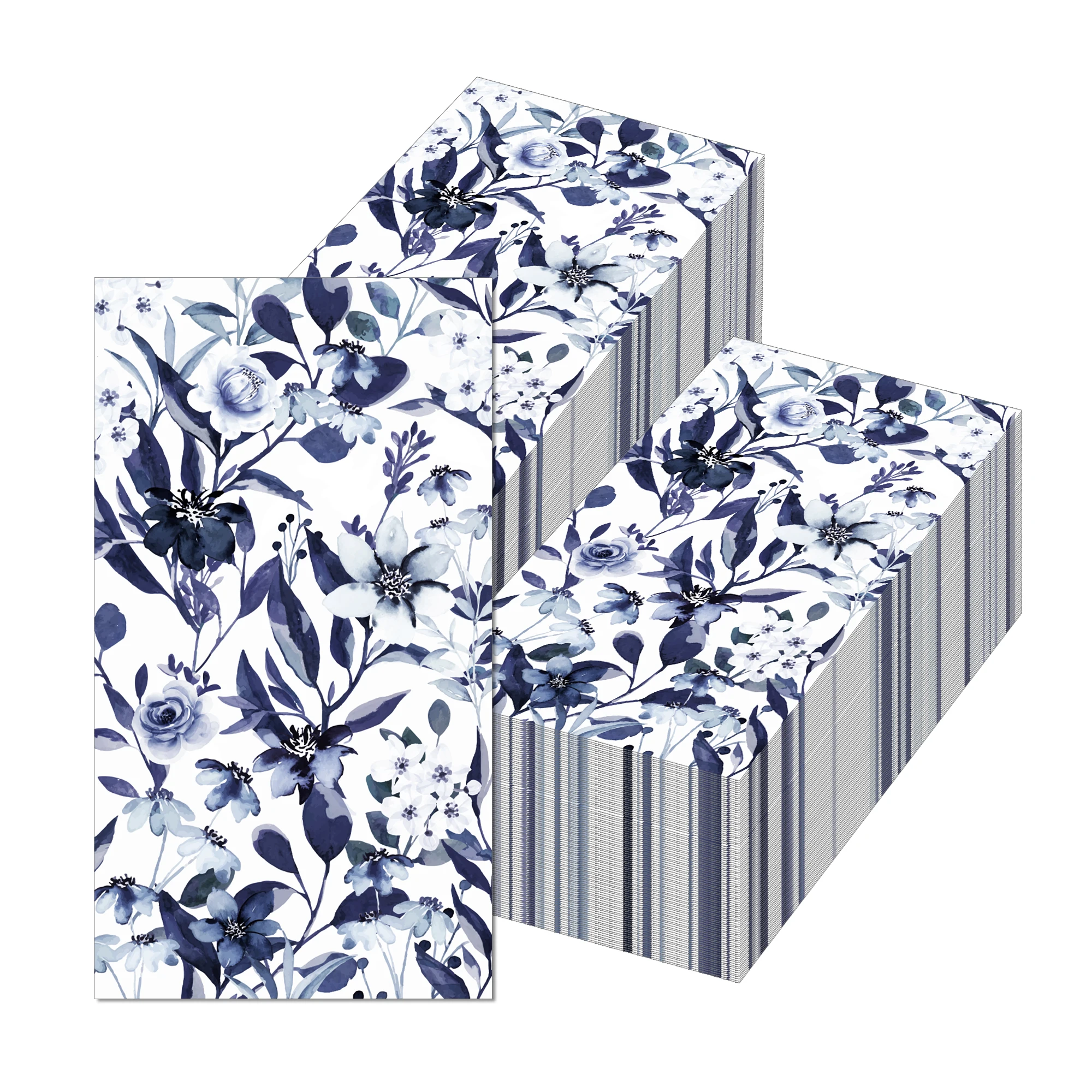 20pcs Vintage Blue Flowers Paper Napkins Wedding Disposable Tableware ...