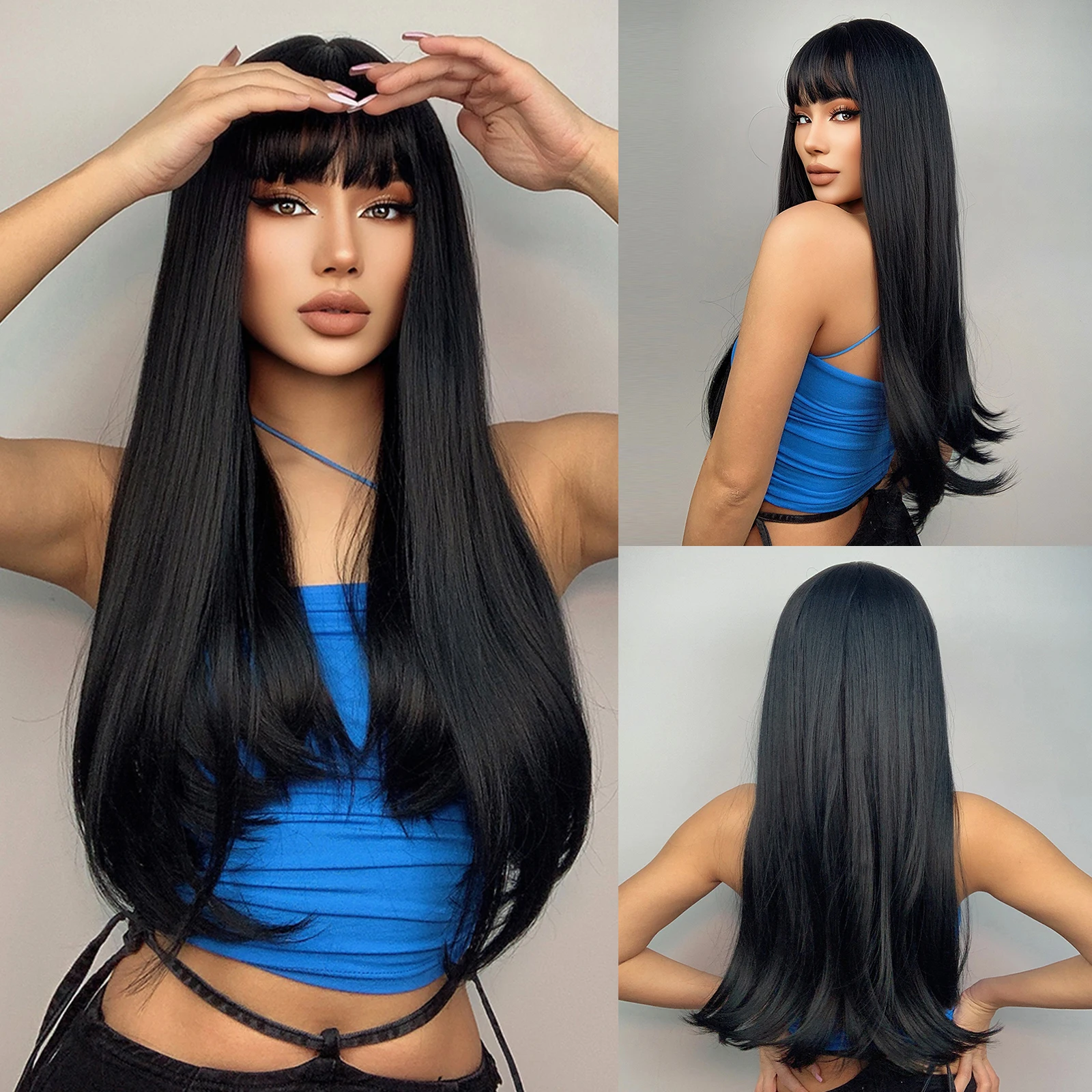 Long-Synthetic-Wigs-Black-Straight-Hair-Wig-with-Bangs-Daily-Use ...