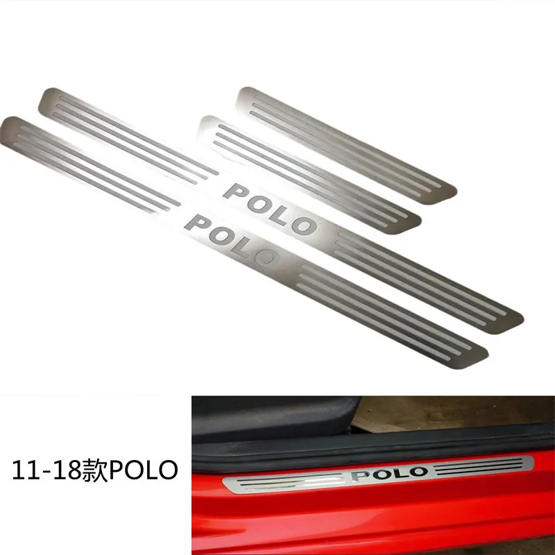 For-POLO-2011-2018-Stainless-car-door-sill-protection-Stickers-Door ...