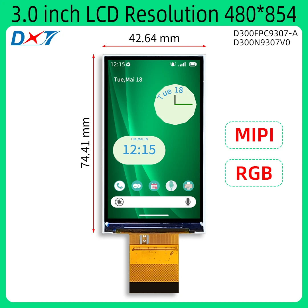 3.0 inch LCD display module ST7701S resolution 480*854 2.95 inch 3 inch ...