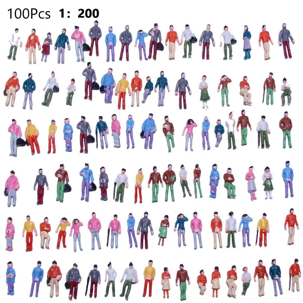 100pcs-Different-Poses-HO-Scale-1-80-Painted-Figures-People-Model ...