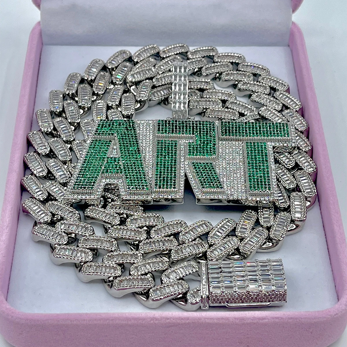 Drip-Custom-Name-Neckalce-Chain-Solid-Back-Bling-Full-Zircon-Fashion ...