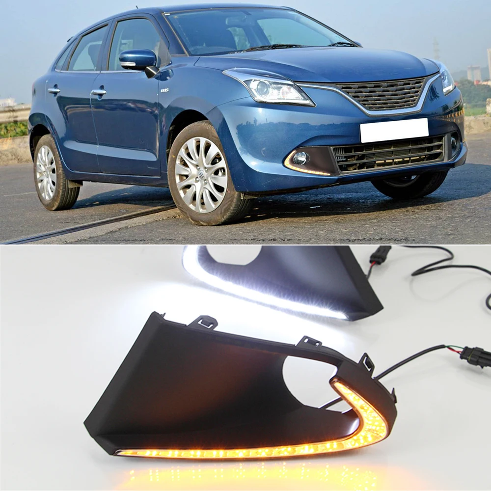 TOYO 1PCS Car LED DRL Daytime Running Lights Fog Lamp with yellow turn ...