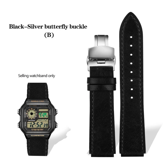 New Retro Genuine Leather Watchband for Casio A158W A168 / F91w / AE ...