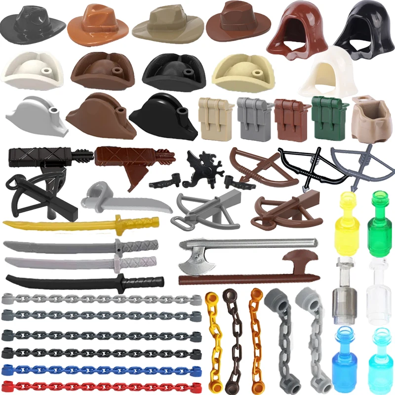 Building-Blocks-Compatible-Chain-Wine-Bottle-Cowboy-Hat-Feather-Flame ...