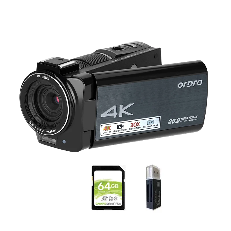 Camcorder 4K Video Camera Youtuber Vlog Ordro Infrared Night Vision ...