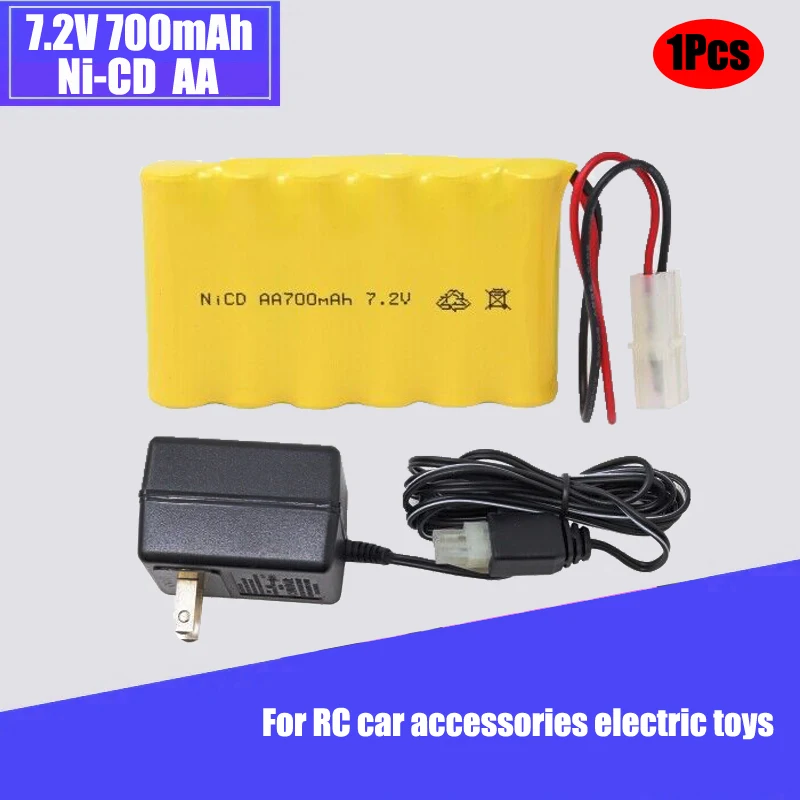 7.2v 700mah Ni-CD Battery + 7.2v Charger For Rc toy Car Boat parts NICD ...