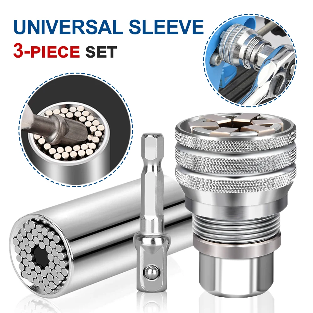 3Pcs-Universal-Sleeve-Set-All-Fitting-Multi-Drill-Attachment-Adjustable ...