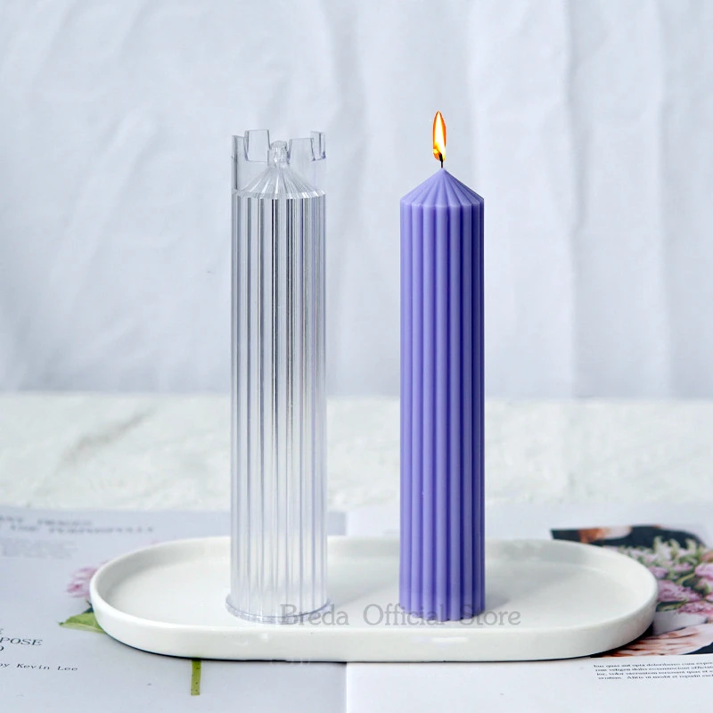 15-20cm-Striped-Cylindrical-Candle-Mold-Hand-Taper-Column-Candle-Making ...