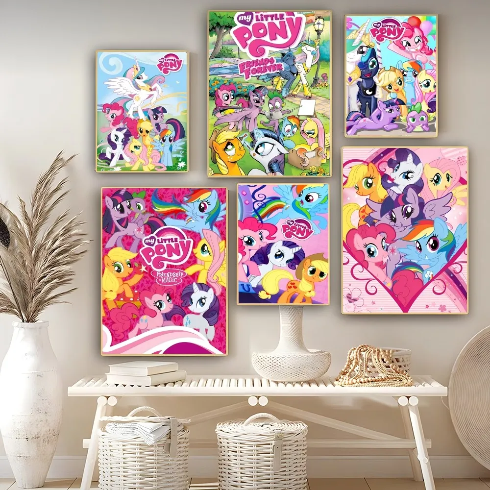 Anime-My-Little-P-Pony-Poster-Self-adhesive-Art-Poster-Retro-Kraft ...