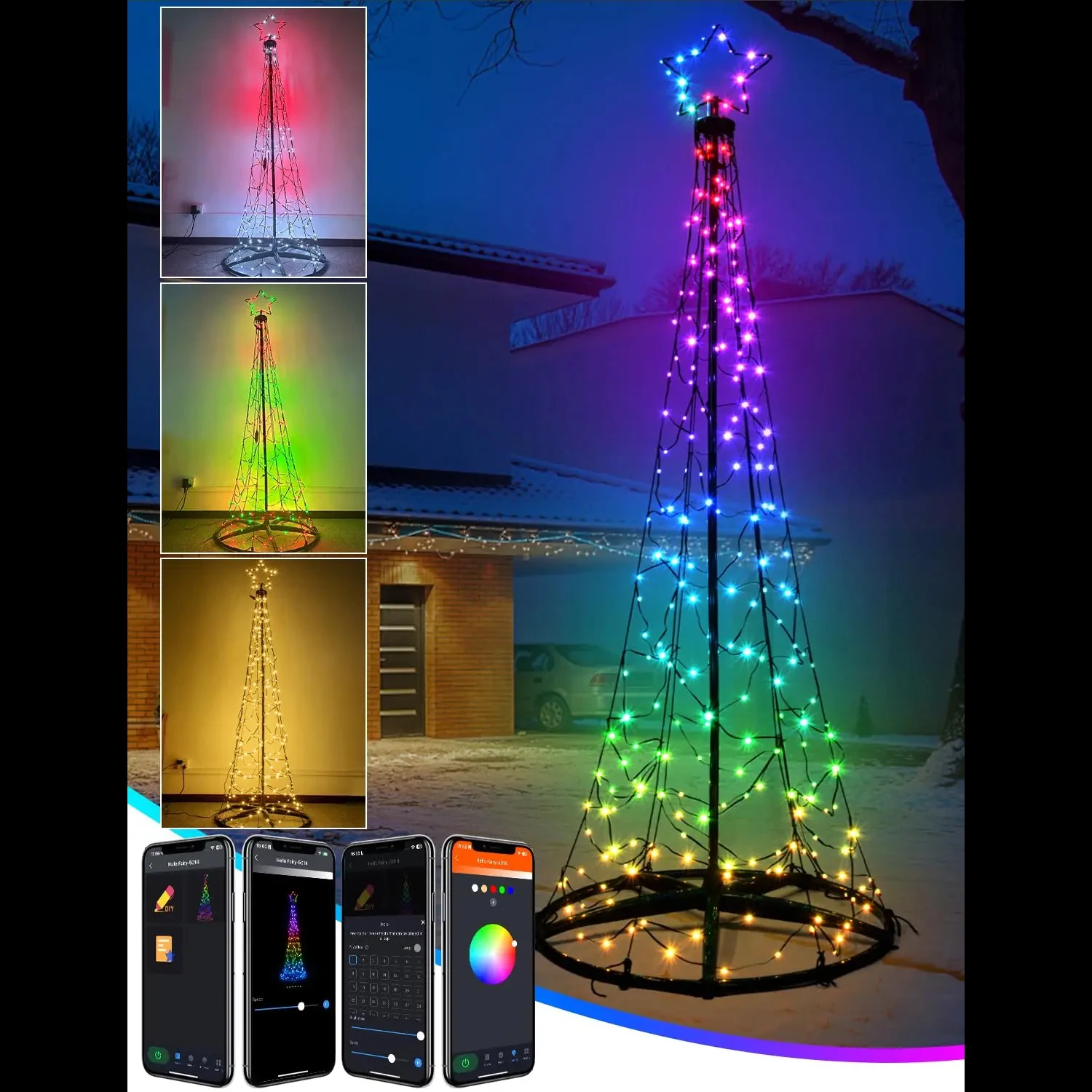 6-6FT-2M-Smart-LED-Christmas-Tree-With-Lights-Tree-Topper-Star-String ...