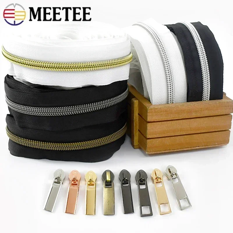 5-10M-3-5-Nylon-Zipper-Tapes-for-Sewing-5-10Pcs-Zippers-Sliders ...