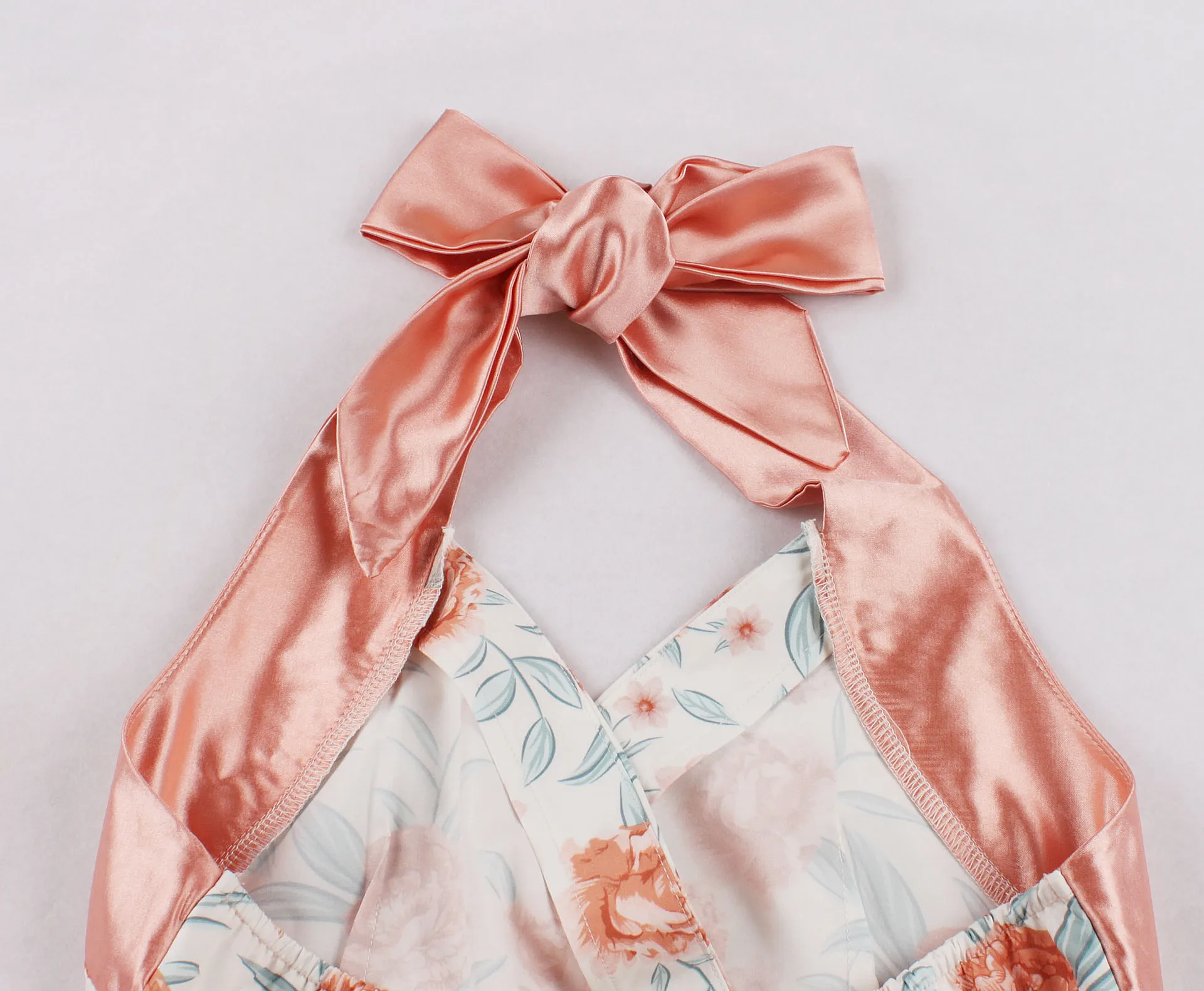 Sexy Halter Print Sling High Waist Tunic Vintage Dress