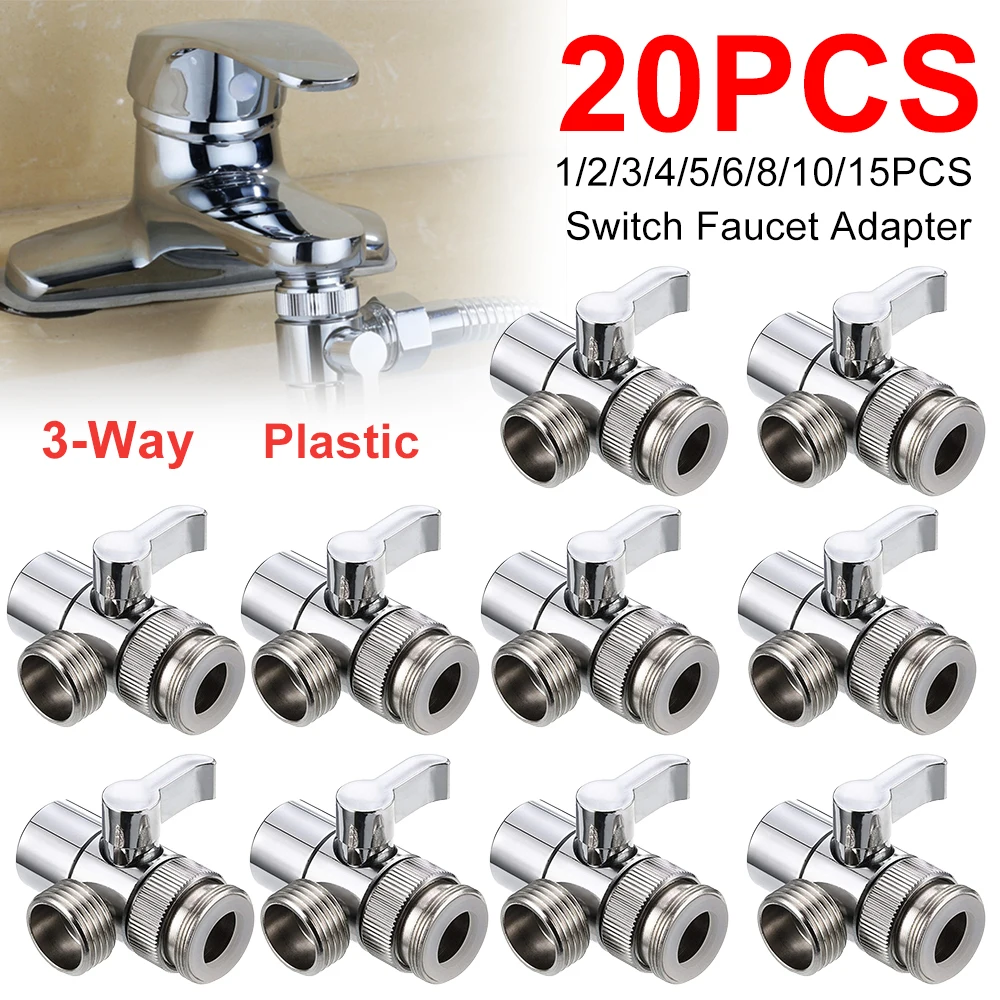 1-20PCS-Plastic-Switch-Faucet-Adapter-Kitchen-Sink-Splitter-Diverter ...
