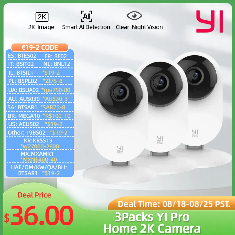 YI-Pro-3pc-Kits-2K-Home-Camera-Wi-Fi-IP-Security-Surveillance-Smart ...