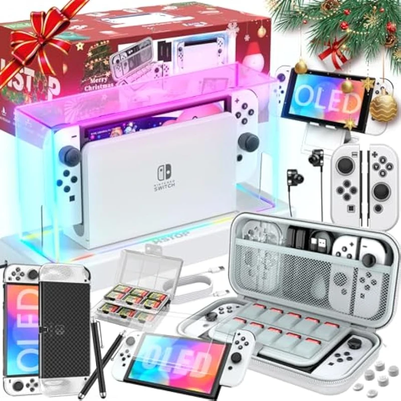 25-in-1-Nintendo-Switch-OLED-Luminous-Base-Set-with-RGB-LED-Display ...