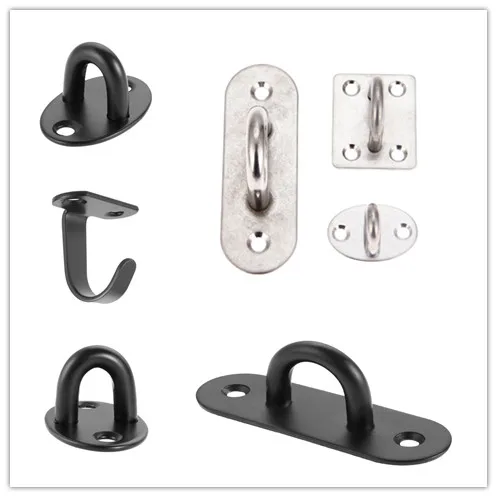 1pc Ceiling Mount Hook Stianless Steel Hanger U-shape Ring Top Base ...