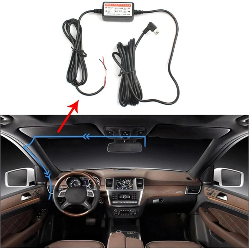 Mini / Micro USB Port Wire Cable Car Charger Kit Step-down Cable 12v to ...