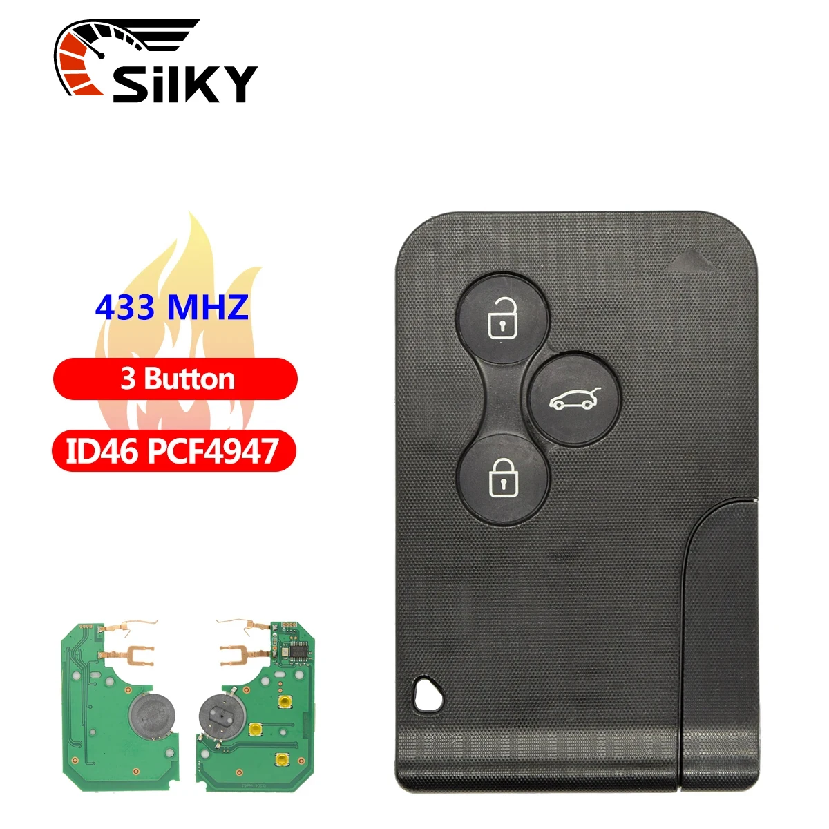SilKY-Auto-Replacement-Smart-Card-Key-For-Renault-Megane-Scenic-2003 ...