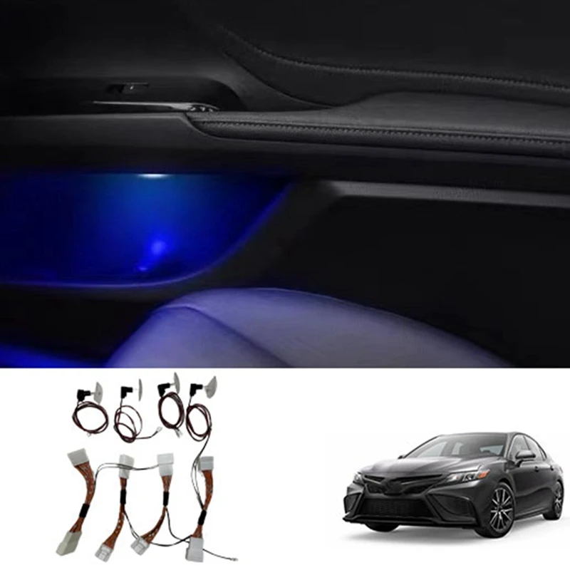 4Pcs-Atmosphere-Lamp-Car-Interior-4-Door-Storage-Box-LED-Ambient-Light ...