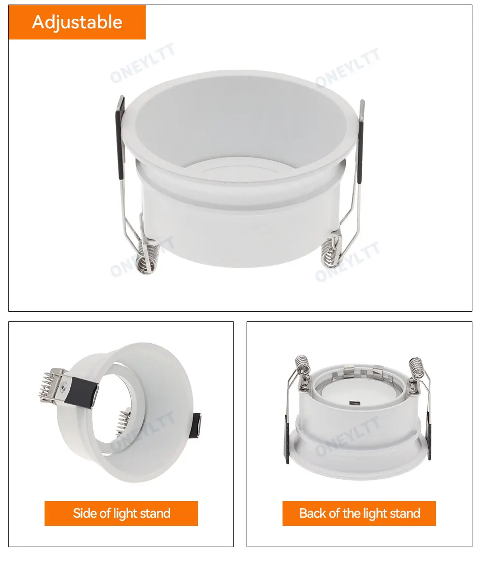 Choice White No Adjustable Recessed Led Ceiling Spotlight Frame Round ...