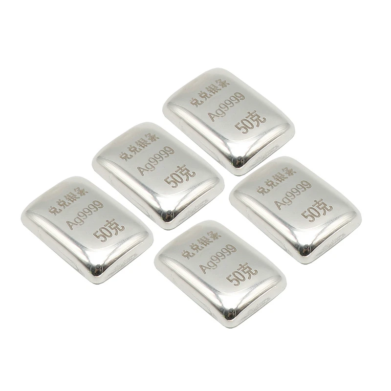 1PCS-50G-AG9999-High-Purity-Silver-Ingot-Pure-Silver-Bars-Sterling ...