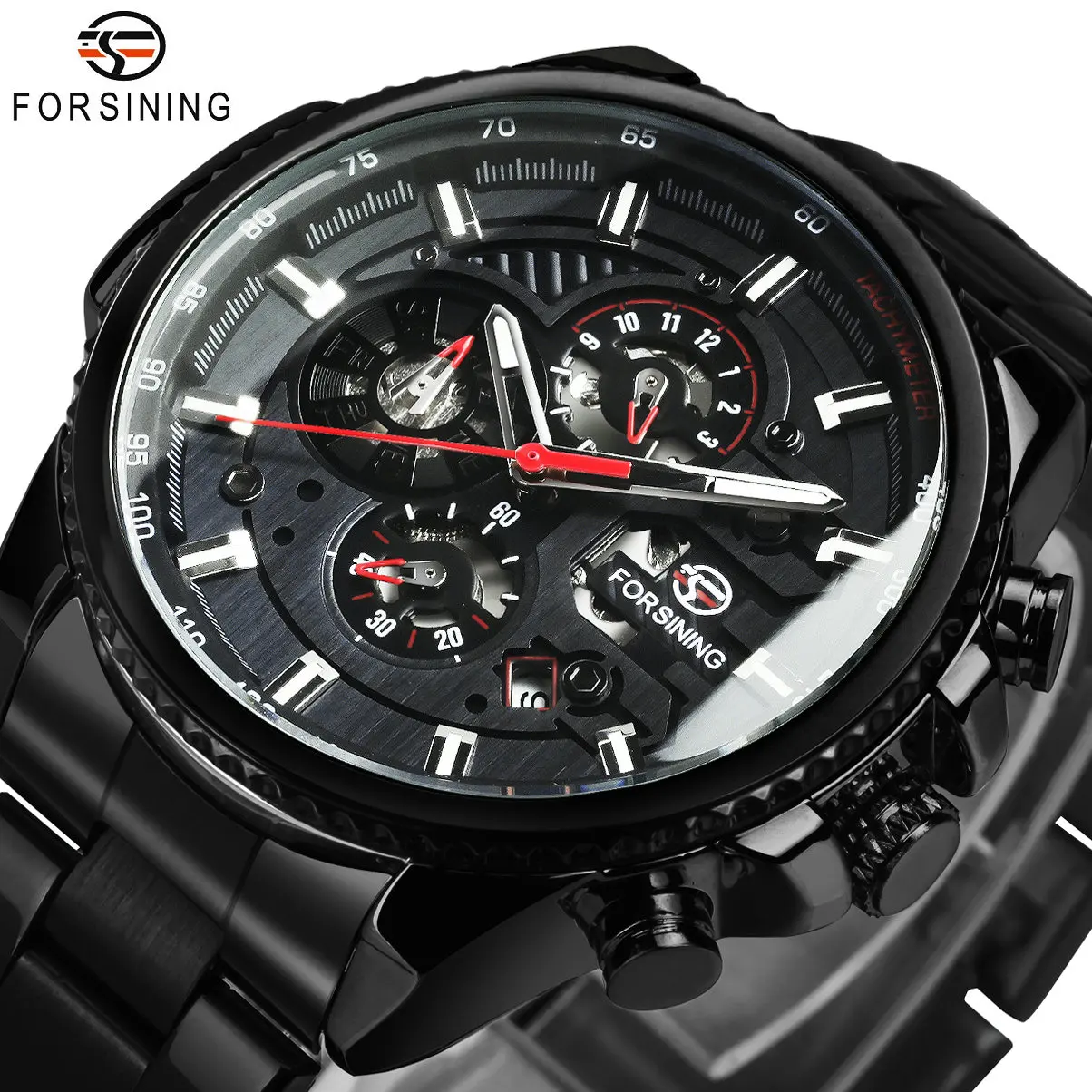 Forsining-Sports-Mens-Mechanical-Wristwatches-Multifunction-Sub-Dials ...