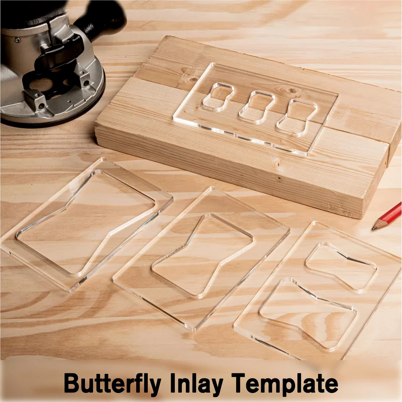 Butterfly Key Inlay Template Set, Router Slotting Ferramenta Auxiliar ...