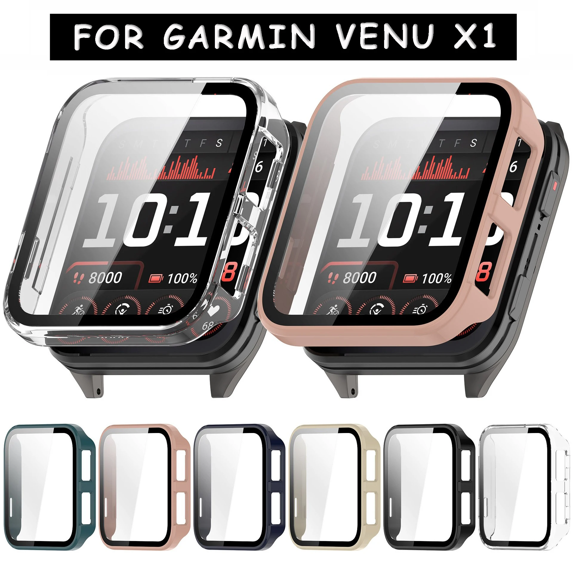 Watch Case Protective Cover for Garmin venu x1 Hard PC Frame+ Glass ...