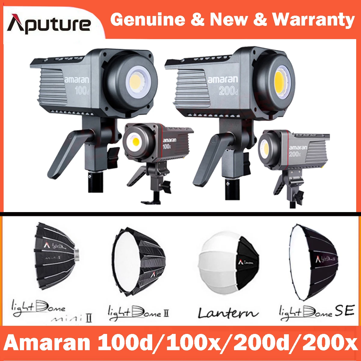 Aputure amaran 100d 200d 100x 200x led vídeo fotografia iluminação ...